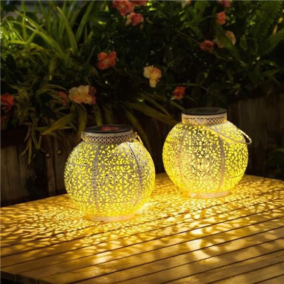 Accents | Solar Lantern Outdoor Lights Waterproof Garden Hanging Lights ...